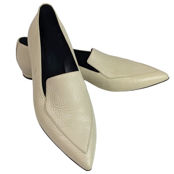 Everlane | Shoes | Everlane The Boss Ivory Pebbled Leather Loafer Flat ...